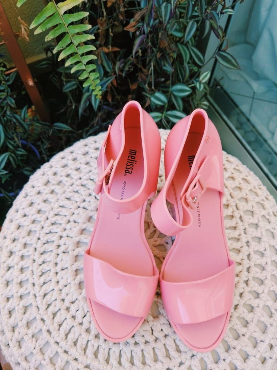 Melissa Mar Wedge Rosa | Sandália Feminina Melissa Usado 34692492 | enjoei