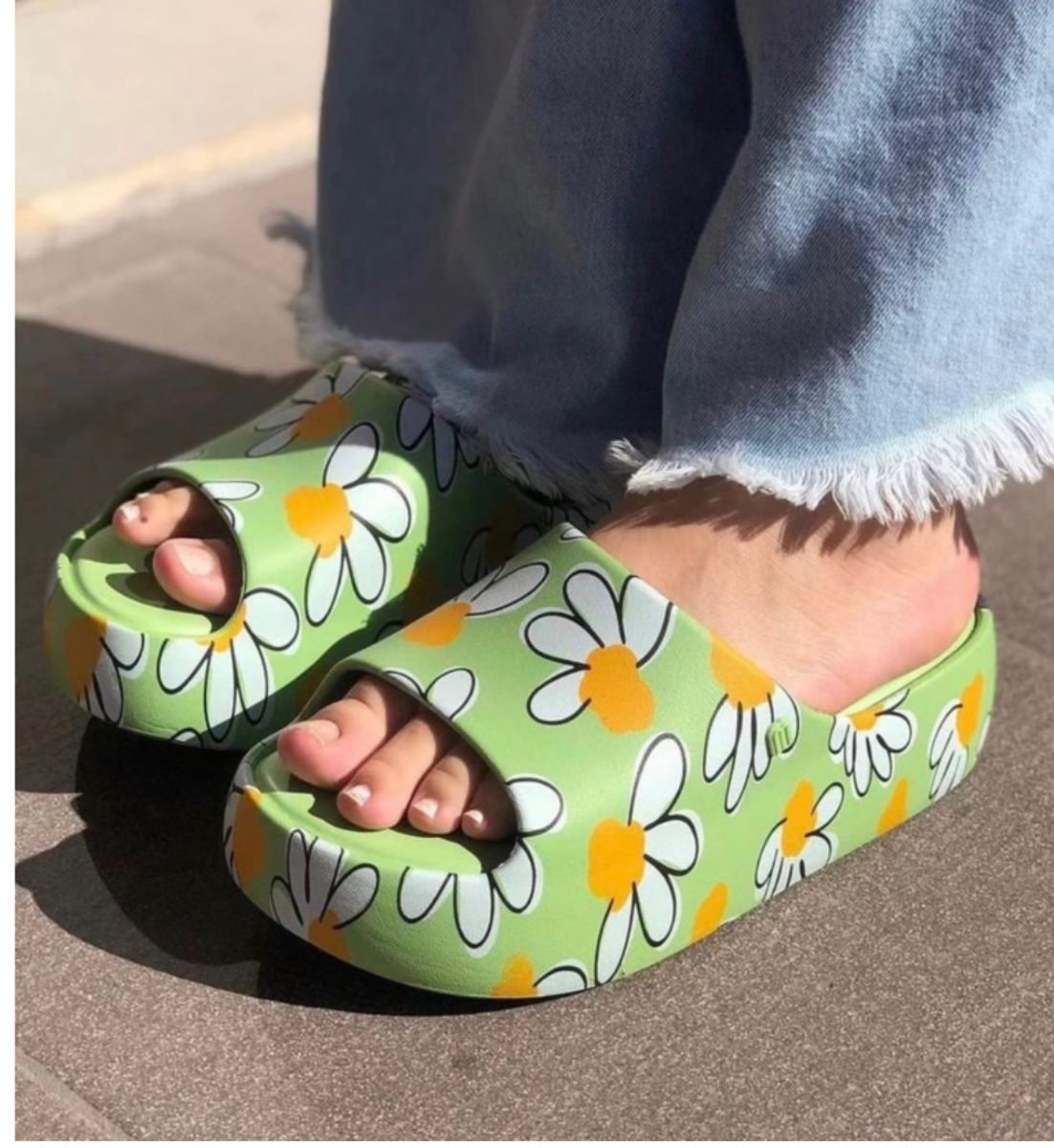 Melissa Verde Floral | Rasteira Feminina Melissa Usado 126294411 | enjoei