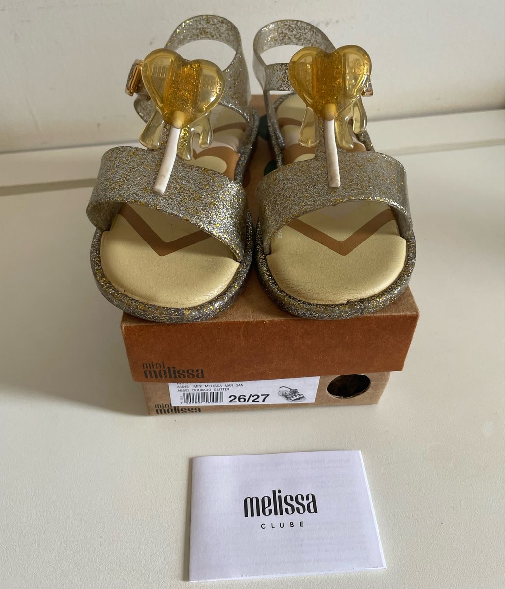 Melissinha Dourada Linda | Calçado Infantil para Meninas Melissa Usado ...