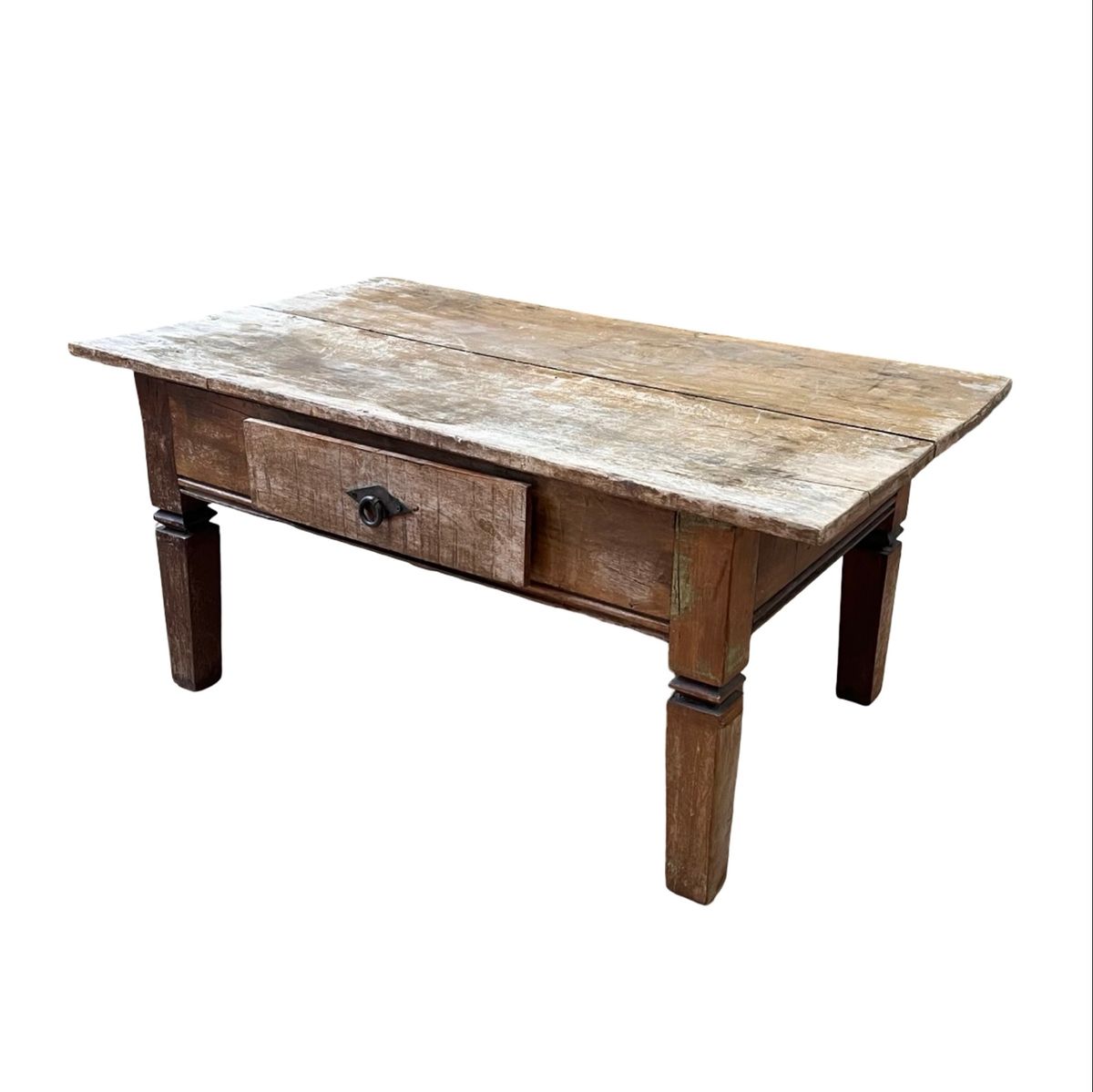 Mesa de Centro Retangular Rústica Colonial Antiga em Madeira Maciça de ...