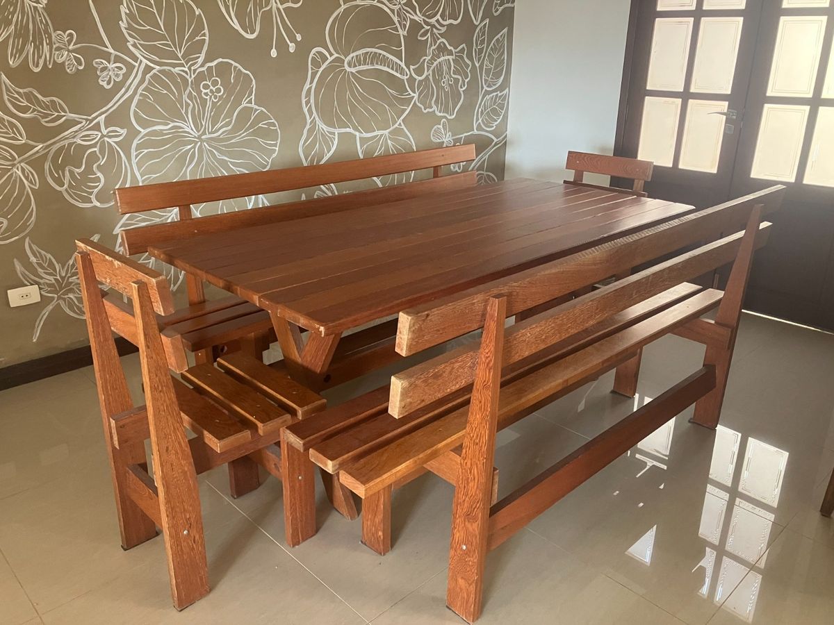 Mesa de Churrasqueira em Madeira Maciça de Angelin | Móvel p/ Casa ...