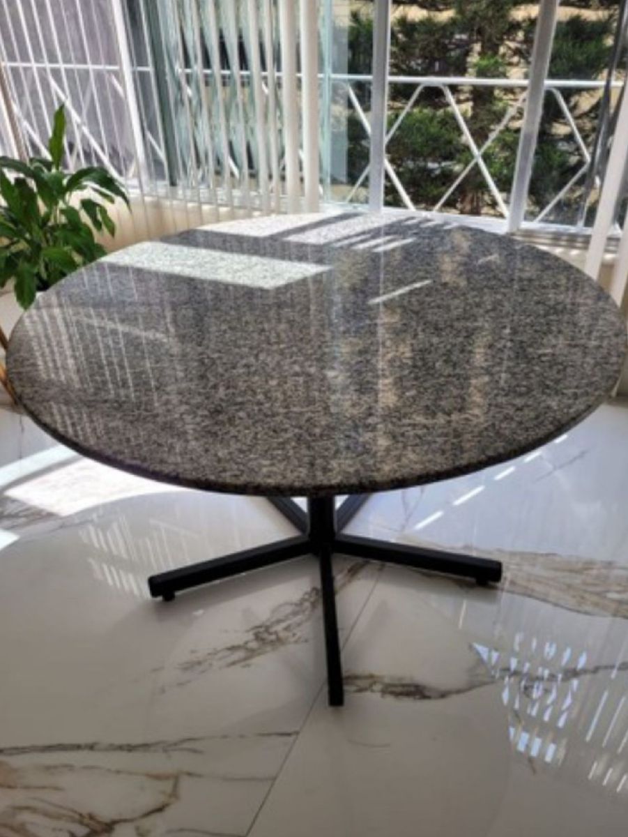 Mesa Redonda 120cm - Tampo de Granito | Mesa Mirage Moveis Usado ...