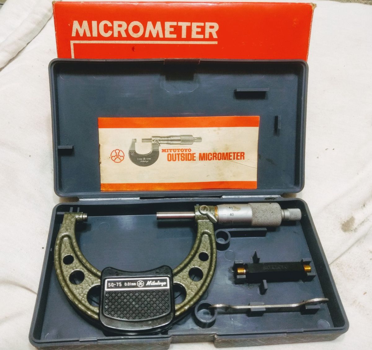 Micrômetro Externo Mecânico Mitutoyo 50-75mm X 0,01mm 103-139-10 Made ... Micrômetro Externo Mecânico Mitutoyo 50-75mm X 0,01mm 103-139-10 Made ...