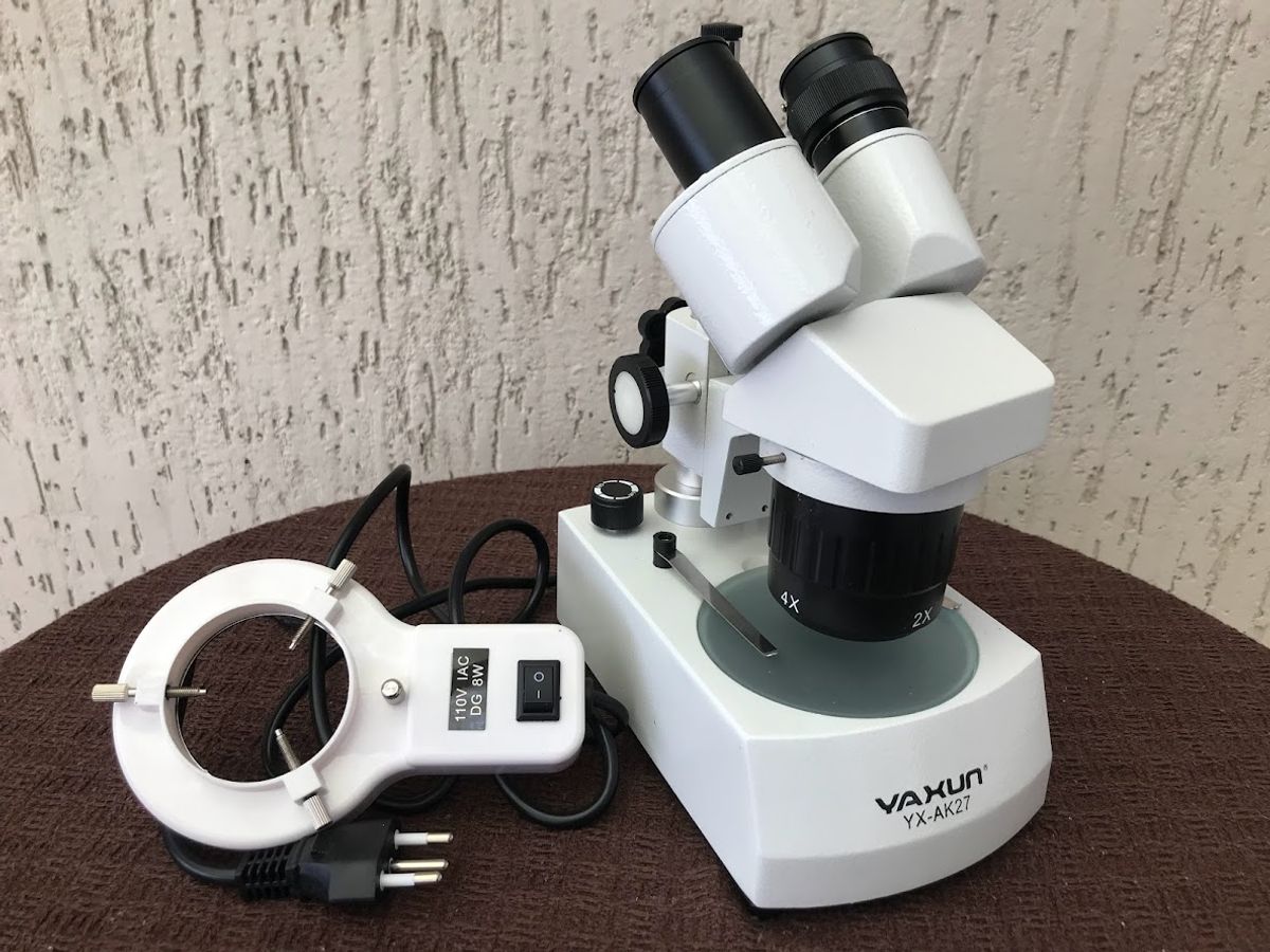 Microscópio Estereoscópio Yaxun Yx-ak04/ Mod Novo Ak27 110v | Item Info & Eletro Yaxun Usado ...