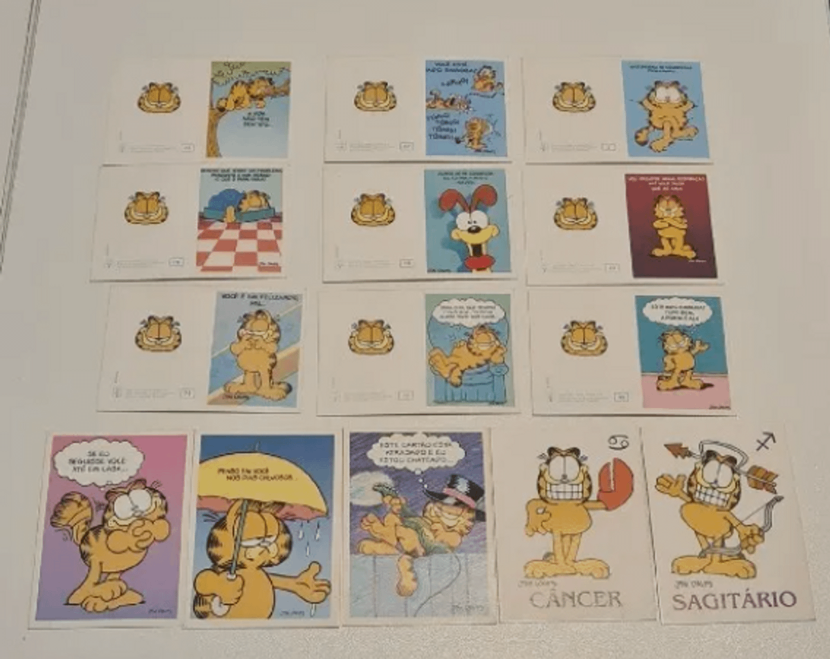 Mini Cartões Garfield - Panini - 24 Unidades | Produto Vintage e Retro ...