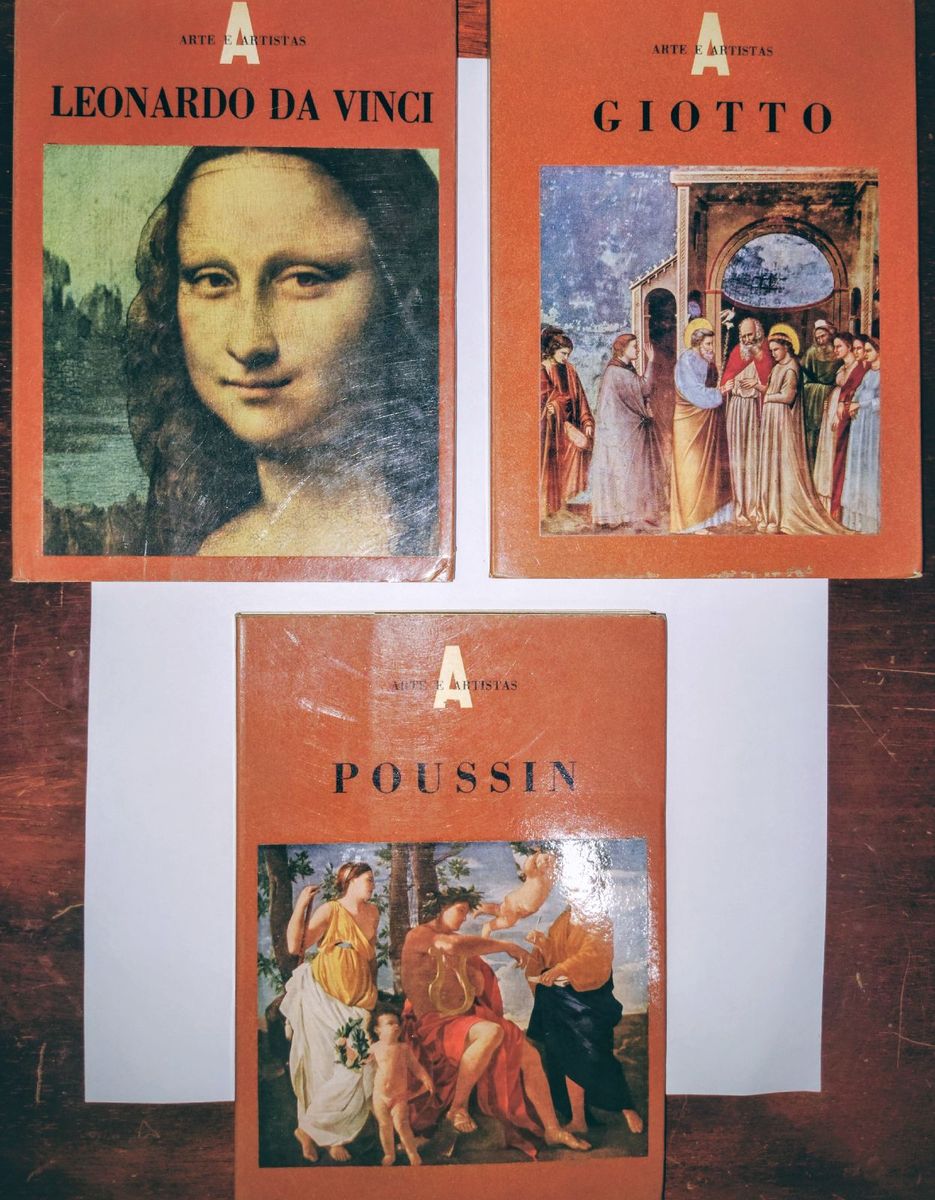 Mini Livros de Arte Leonardo da Vinci Giotto Poussin Importados ...
