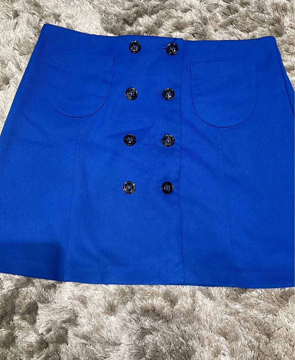 Mini Saia Azul Royal | Saia Feminina Talita Kume Usado 90790117 | enjoei