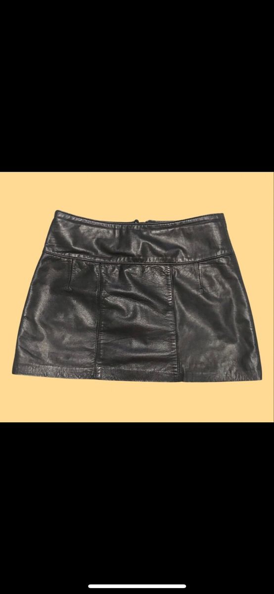 Mini Saia de Couro Legítimo | Saia Feminina Wool& Co Usado 84010894 ...