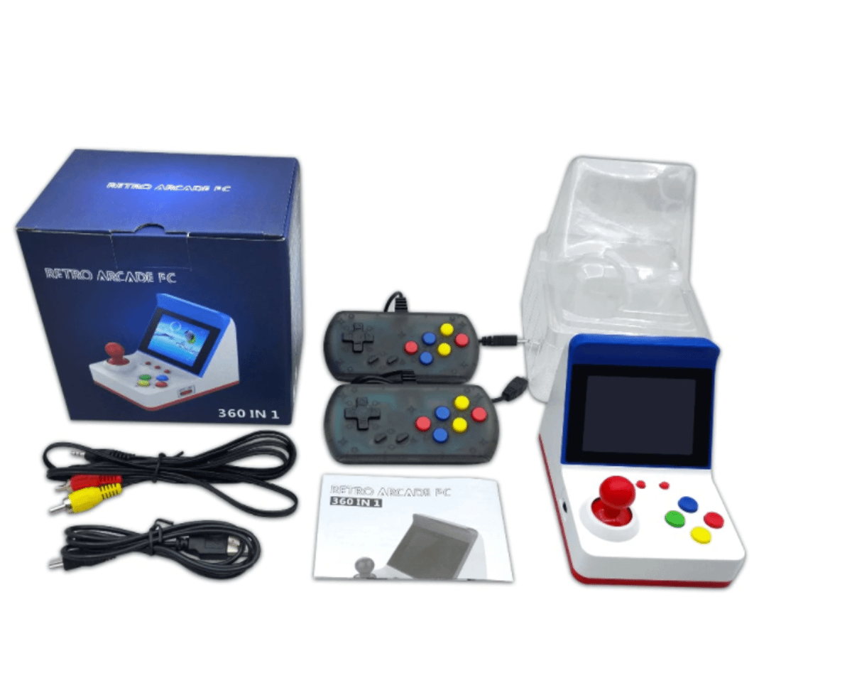 Mini Vídeo Game Retro 360 Jogos Clássicos 8 Bits Portátil + 2 Controles ...