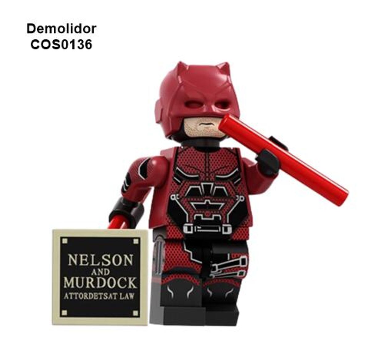 Minifigura Bloco de Montar Demolidor Matt Murdock Marvel Quadrinhos ...