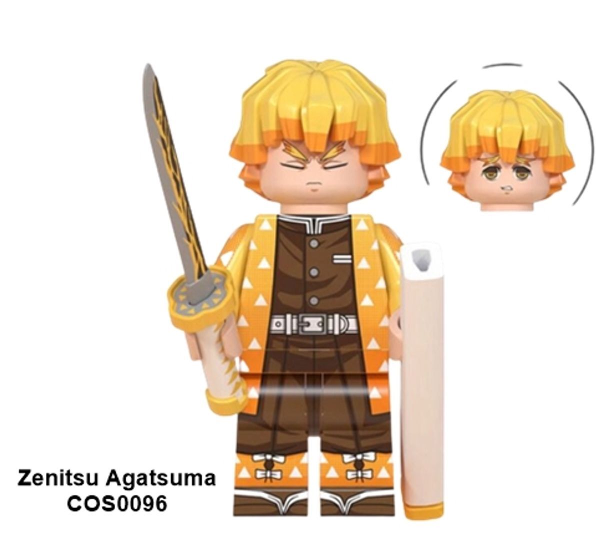 Minifigura Bloco de Montar Zenitsu Agatsuma Demon Slayer Kimetsu No ...