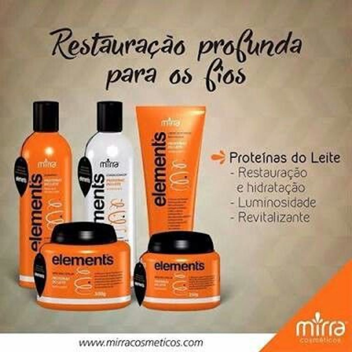 Mirra Elements Proteínas do Leite Restauração e Hidratação Profunda ...