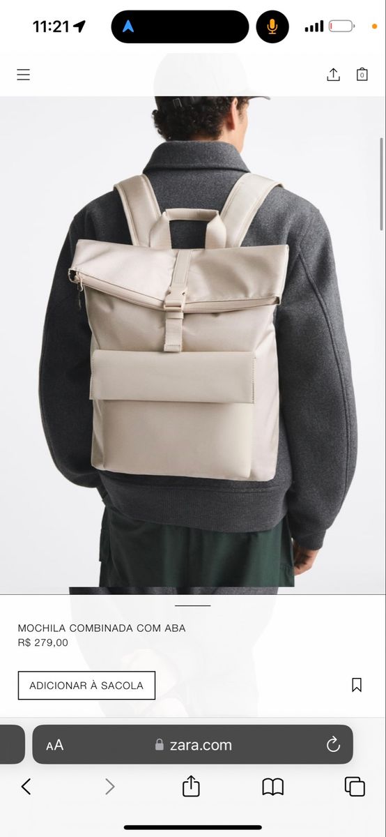 Mochila Combinada com Aba Zara | Mochila Feminina Zara Usado 85448344 ...