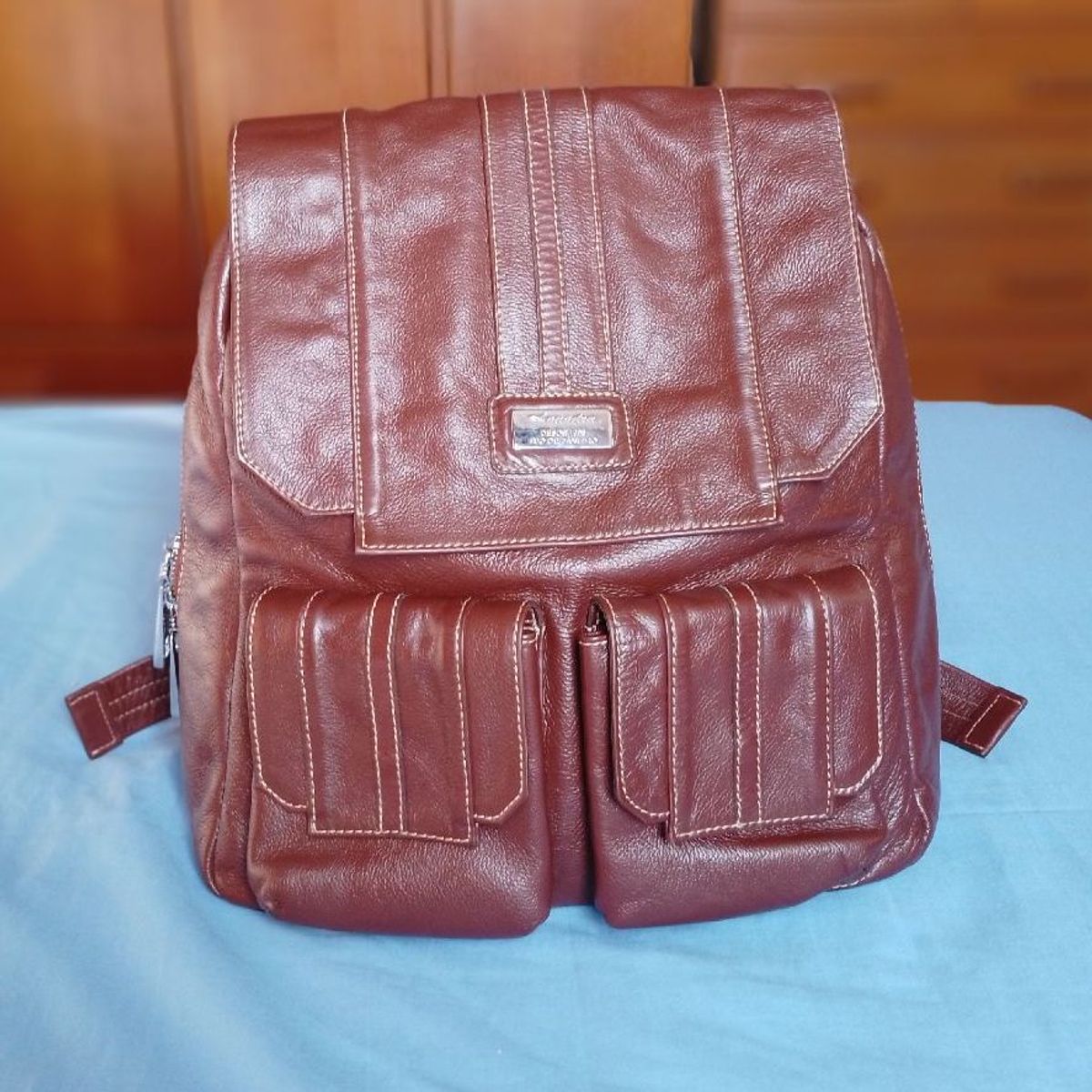 Mochila de Couro Legítimo Anandra | Mochila Feminina Anandra Usado ...