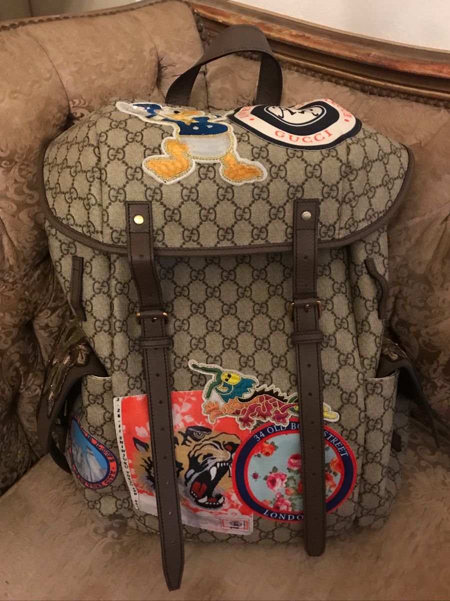 Mochila Gucci Pato Donald Bordada | Bolsa Masculina Gucci Usado ...