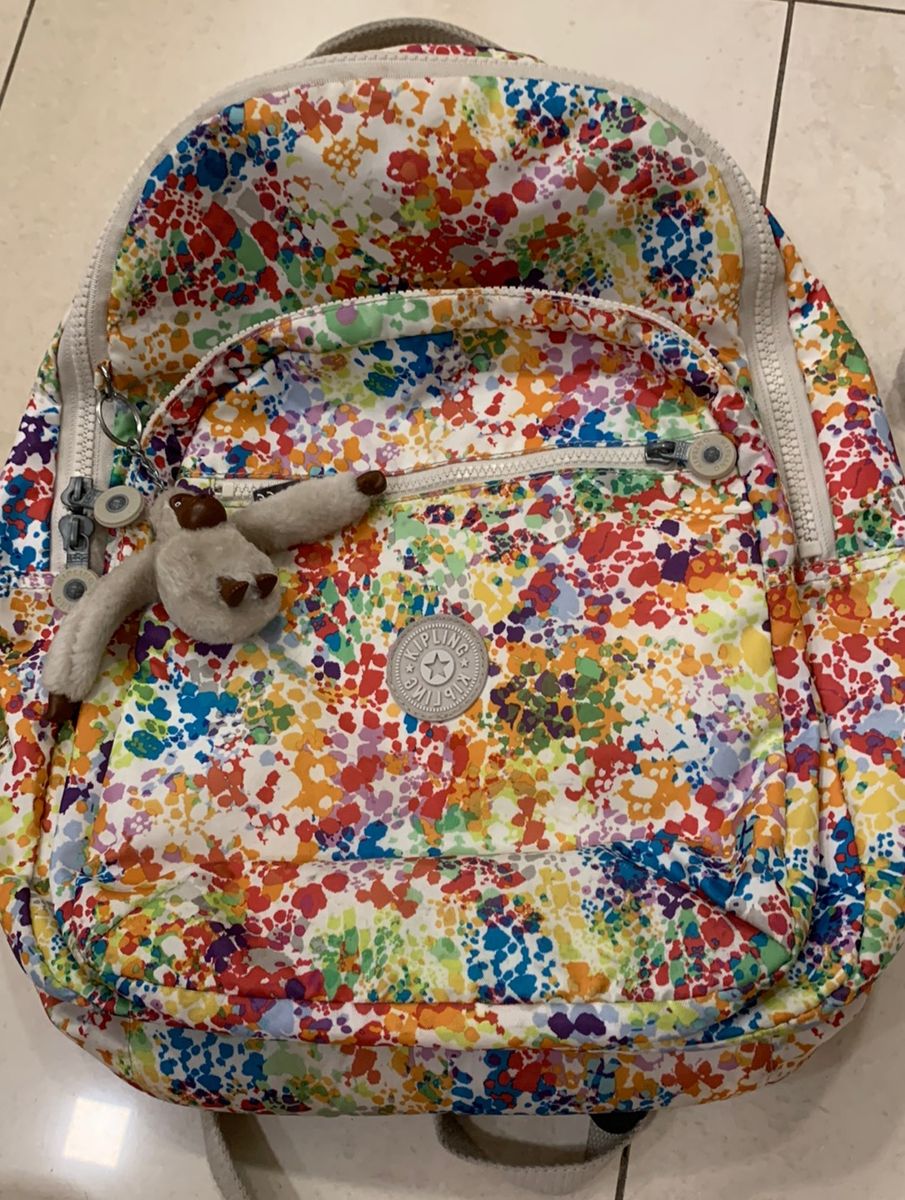 Mochila Kipling + Estojo Colorida | Mochila Feminina Kipling Usado ...