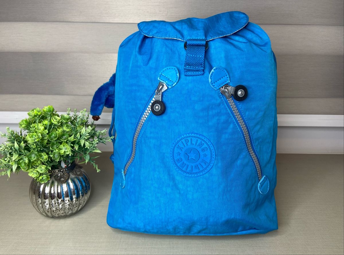 Mochila Kipling Fundamental Ice Blue Original com Tag | Mochila ...