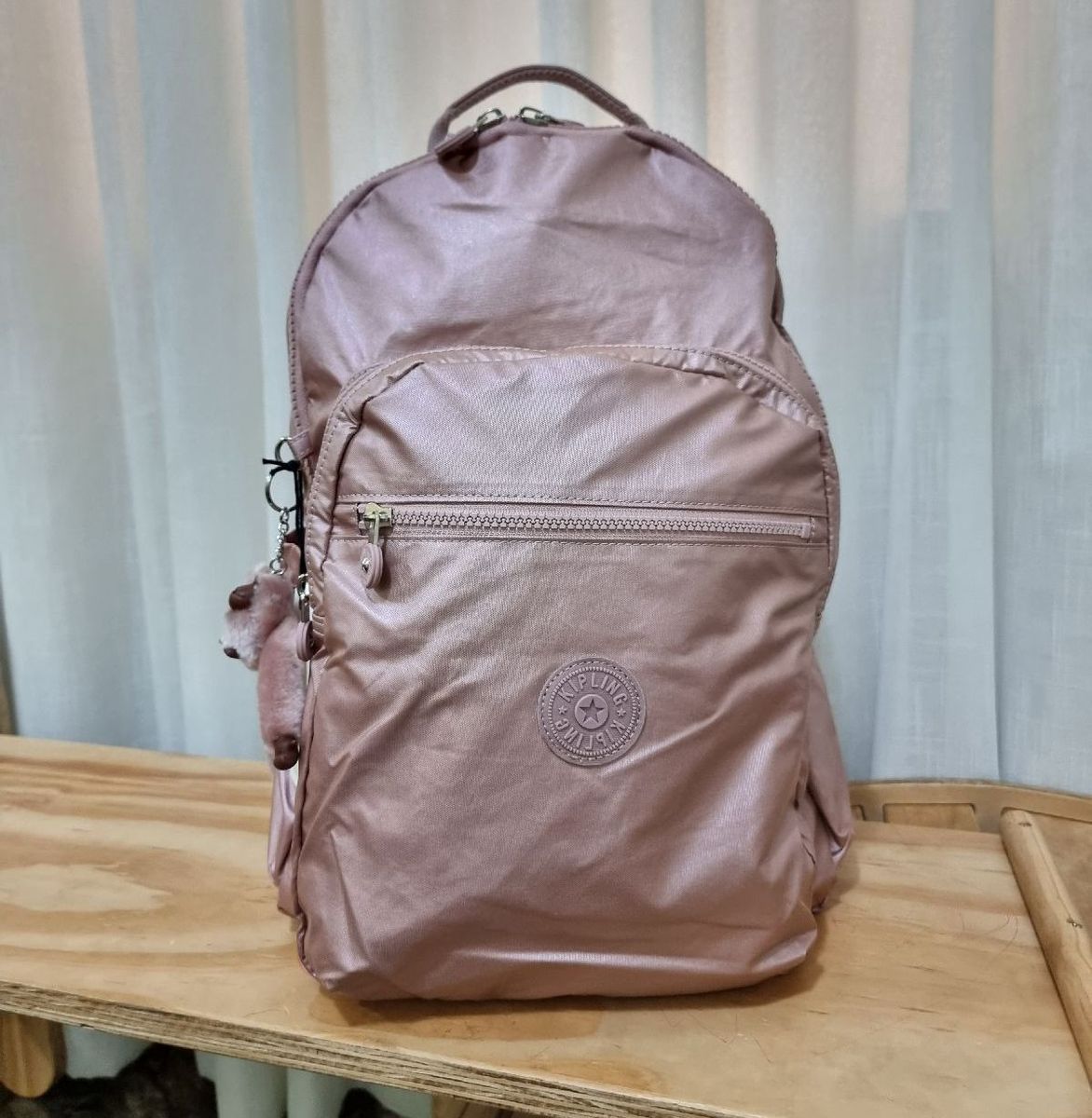 Mochila Kipling Rosa Metálico | Mochila Feminina Kipling Nunca Usado ...