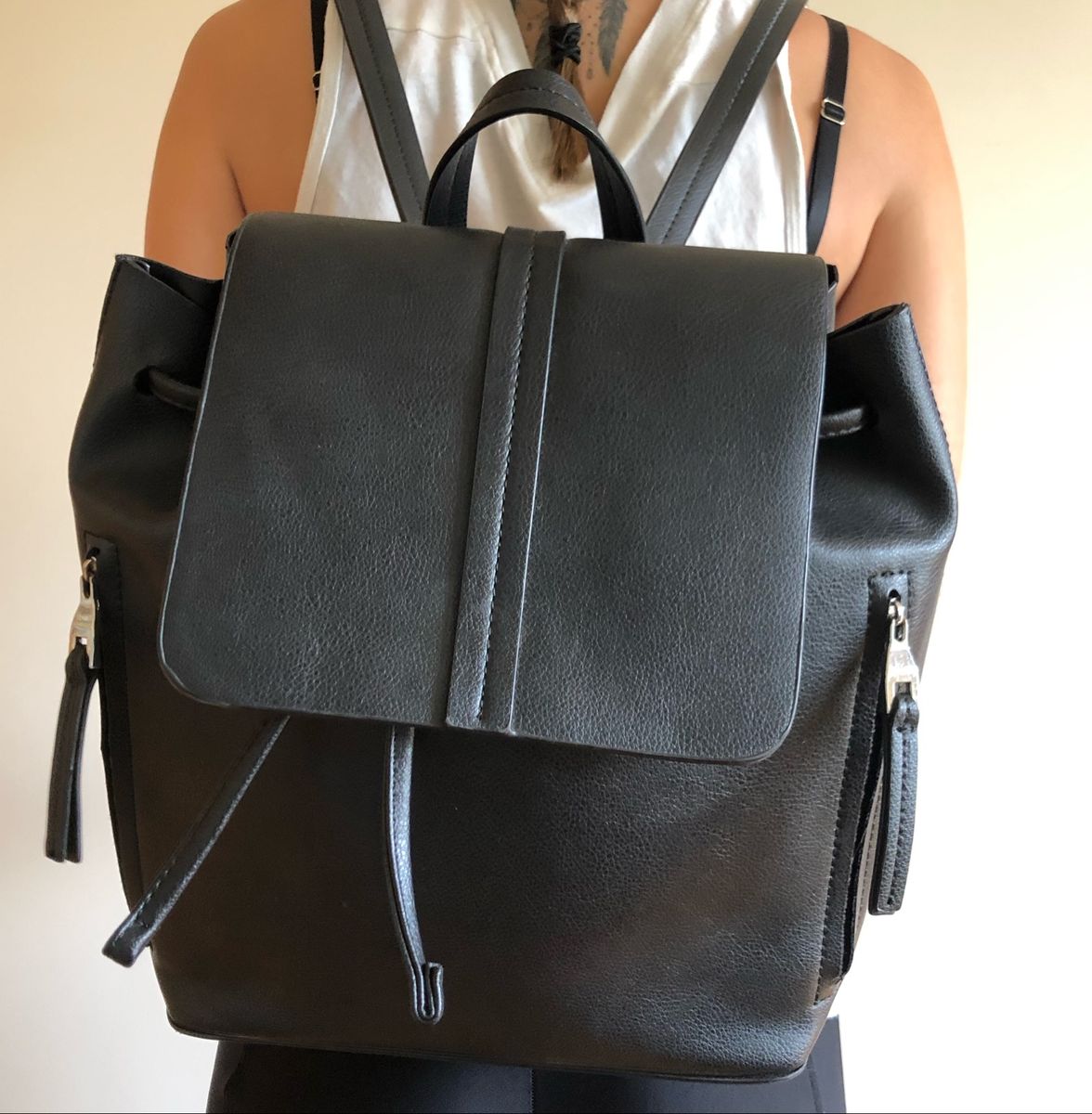 Mochila Zara Couro | Mochila Feminina Zara Usado 52144474 | enjoei