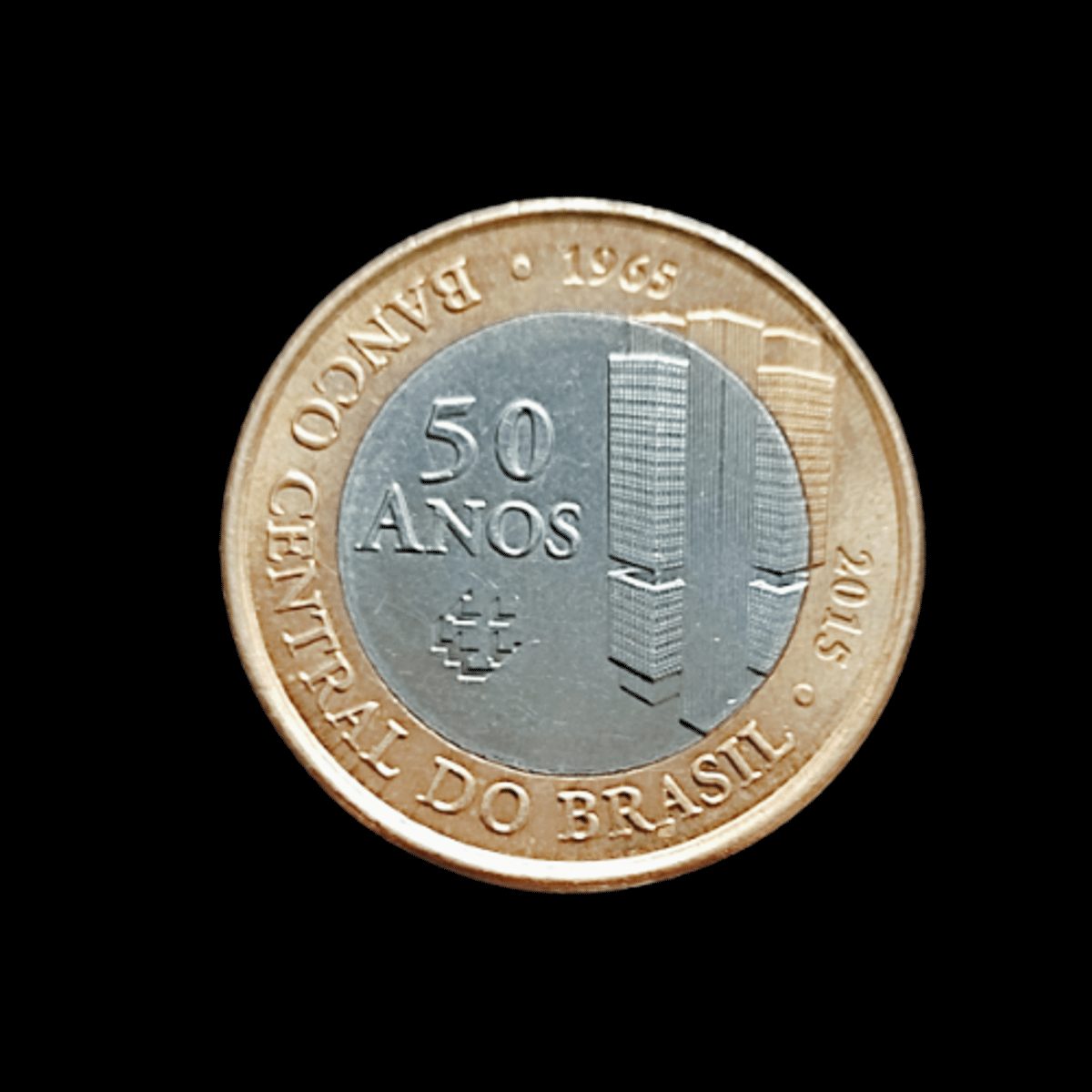 Moeda 1 Real 2015 50 Anos Banco Central! Mbc | Cacareco Moedas Usado ...