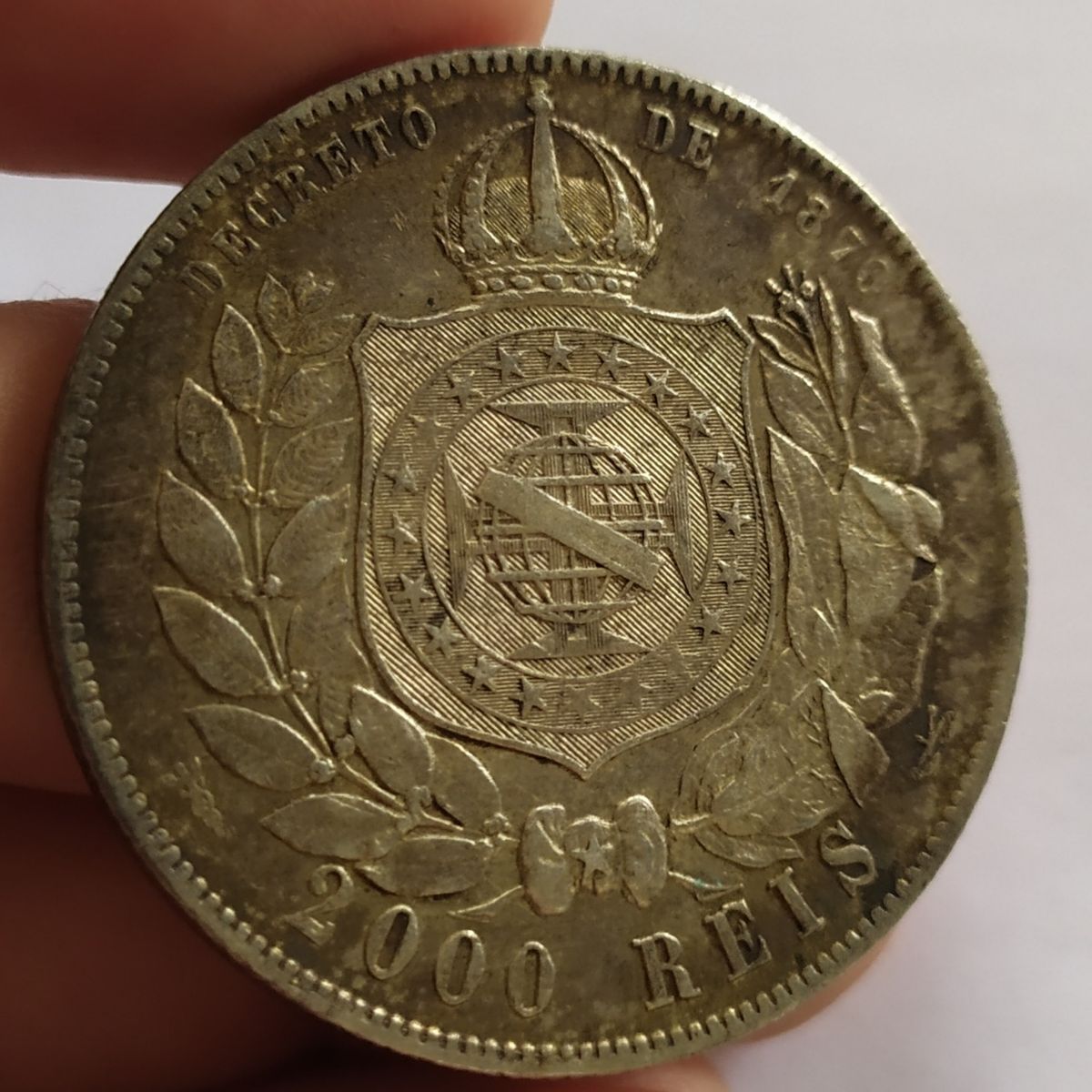 Moeda 2000 Réis 1888 de Prata - Império do Brasil - com Pátina ...