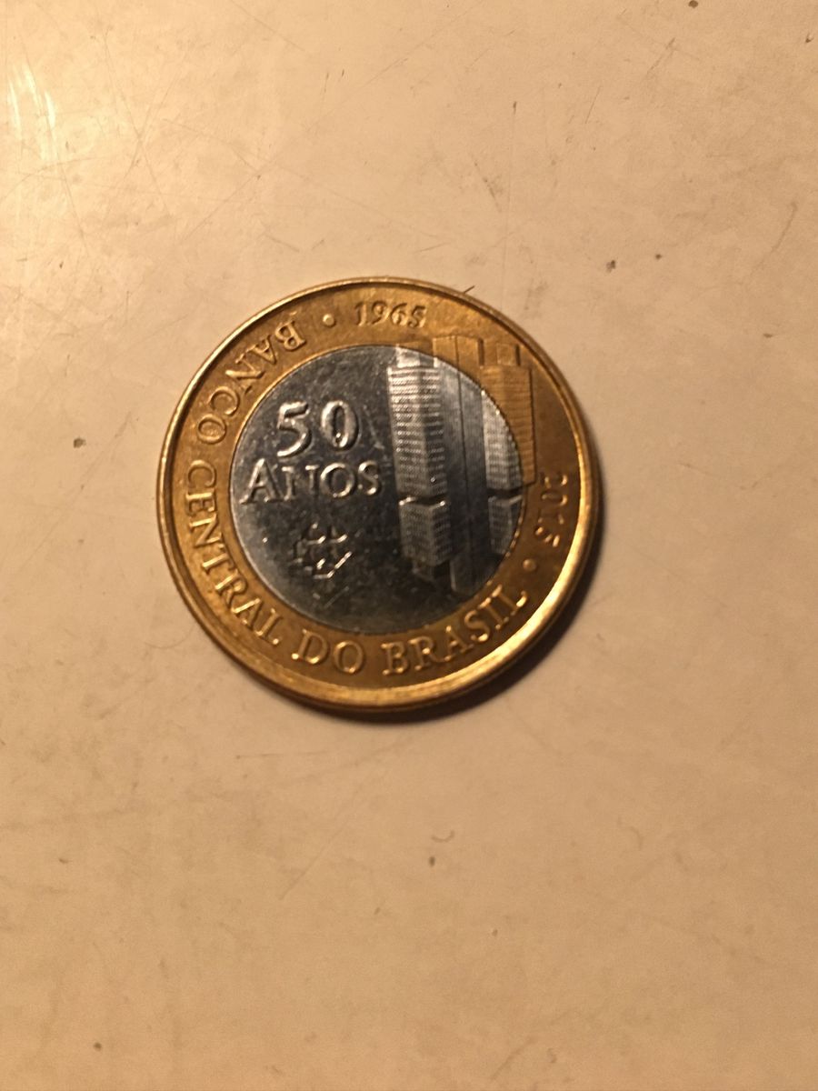 Moeda Bi Metálica 50 Anos Banco Central Moeda em Muito Bom Estado ...