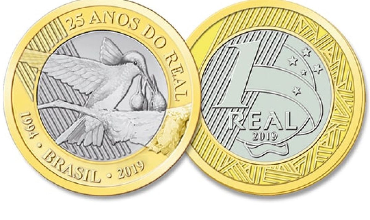 Moeda Comemorativa 1 Real 25 Anos Beija-flor 2019 | Produto Vintage e Retro Usado 78327115 | enjoei