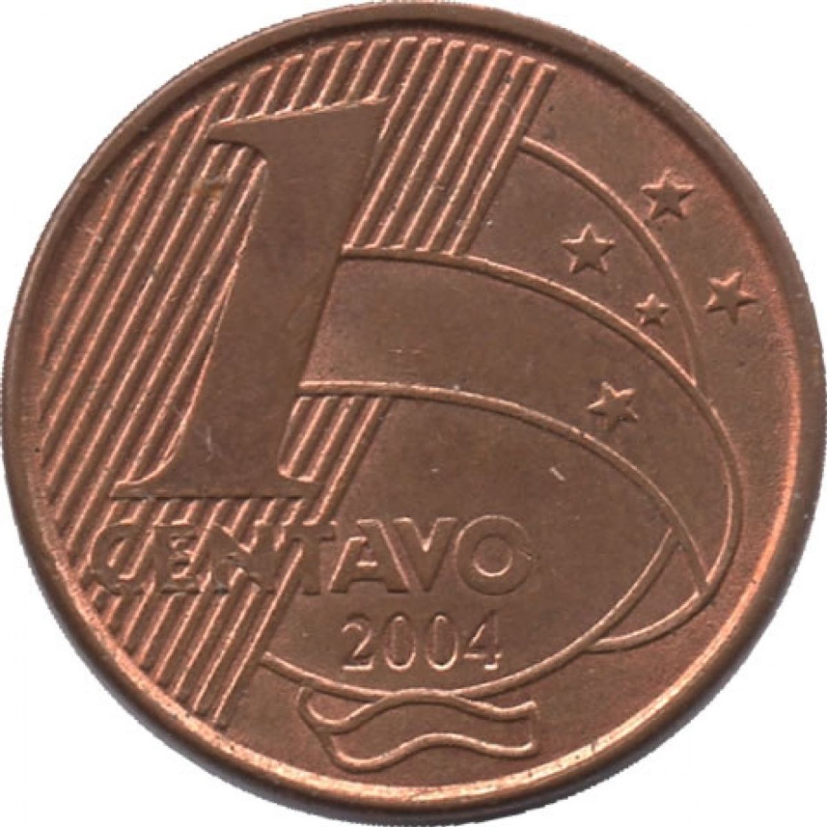 Moeda de 1 Centavo Real Brasileiro 2004 | Produto Vintage e Retro ...