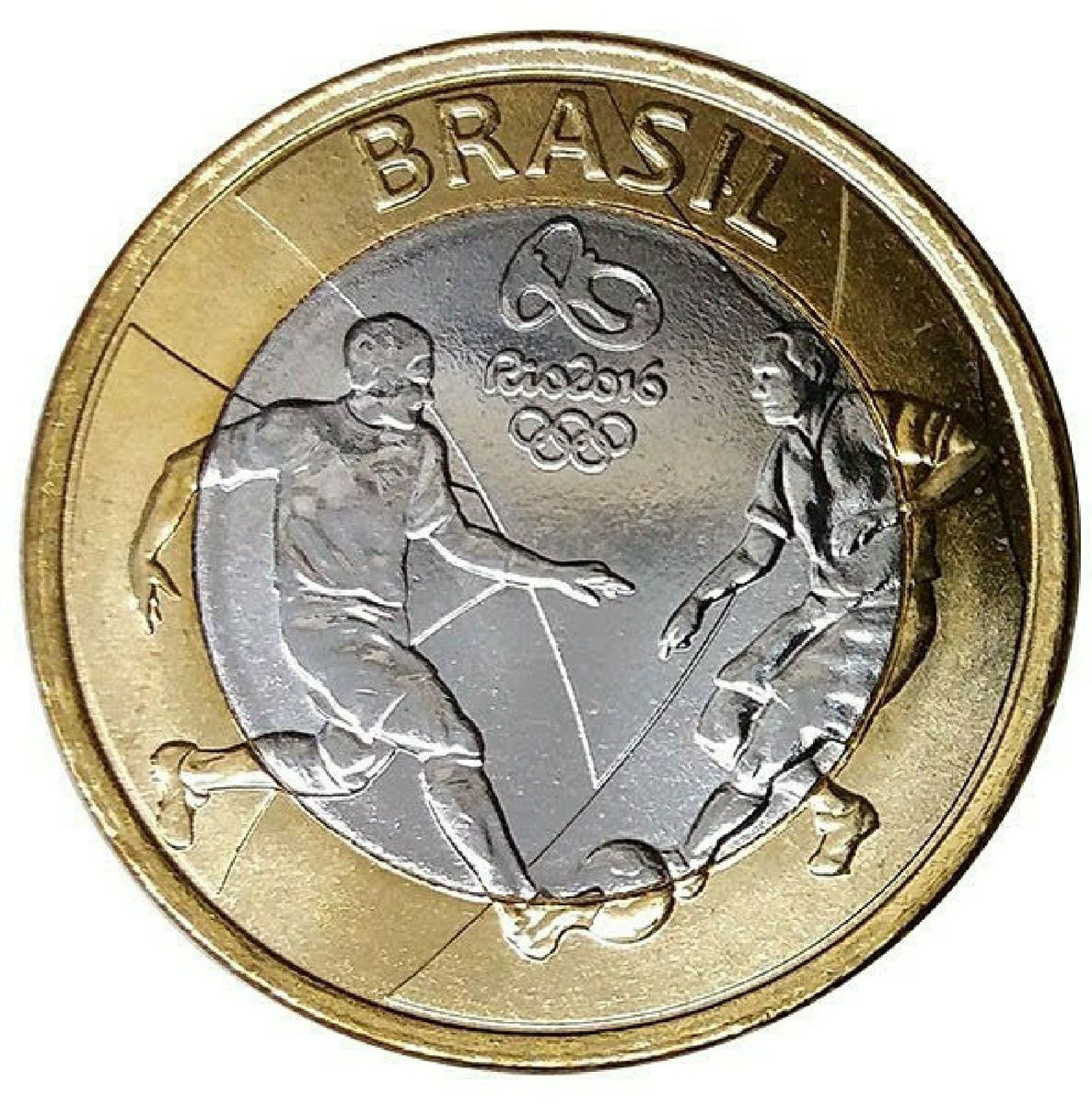 Moeda de 1 Real Comemorativa Das Olimpíadas Rio 2016 / Futebol ... Moeda de 1 Real Comemorativa Das Olimpíadas Rio 2016 / Futebol ...
