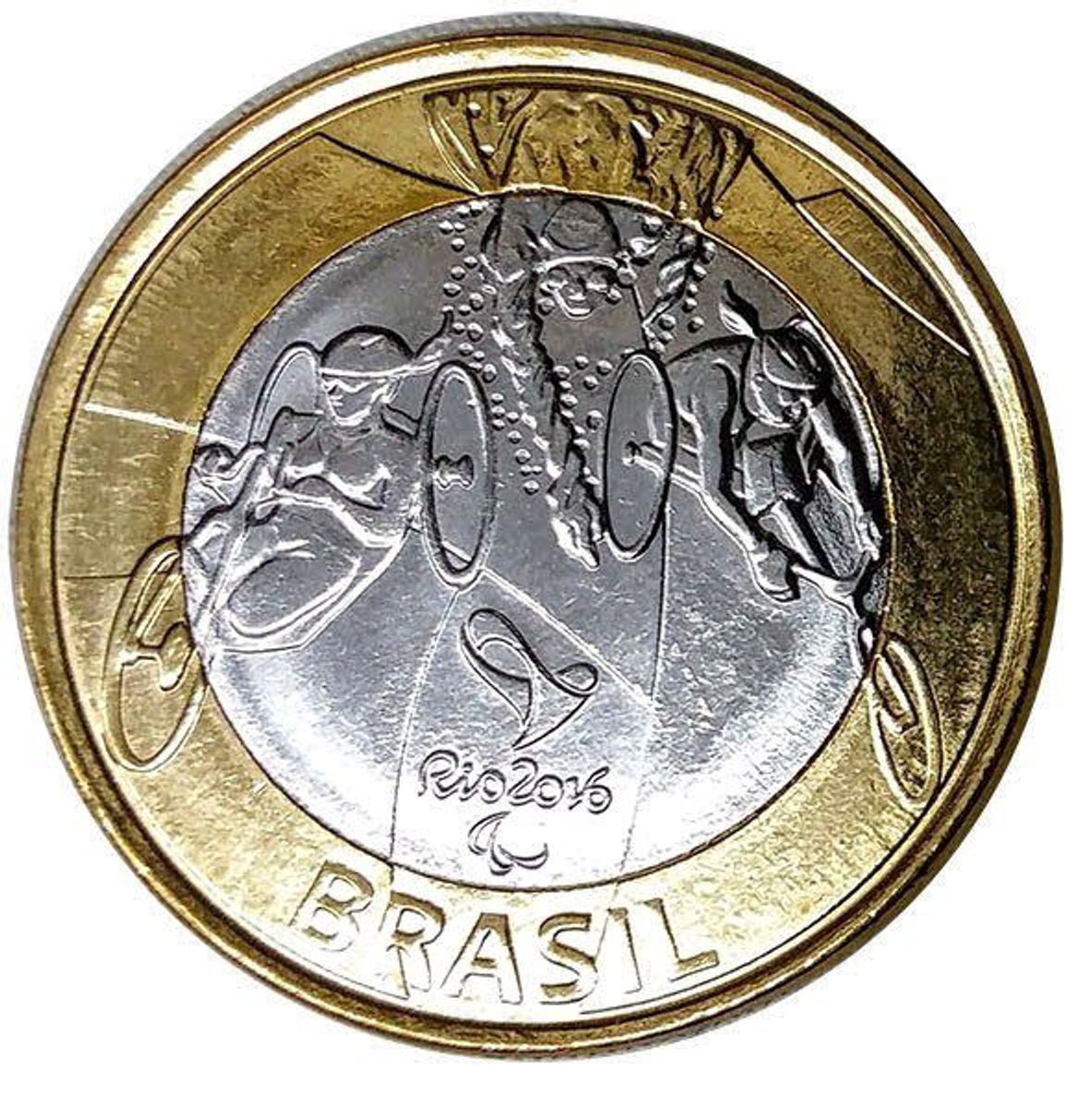 Moeda de 1 Real Comemorativa Das Olimpíadas Rio 2016 / Paratriatlo ...