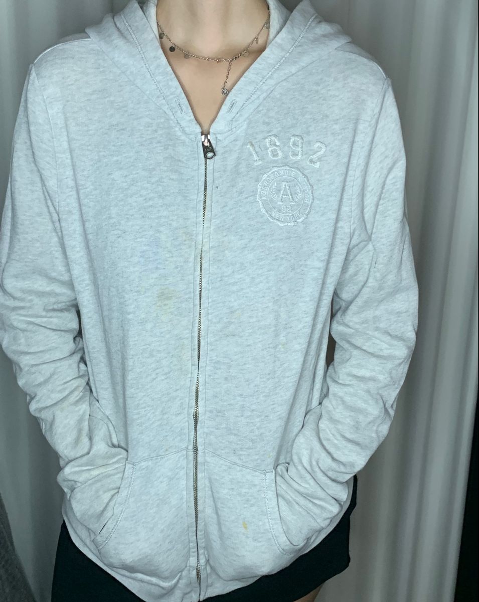 Moletom Abercrombie Cinza | Casaco Masculino Abercrombie & Fitch Usado ...