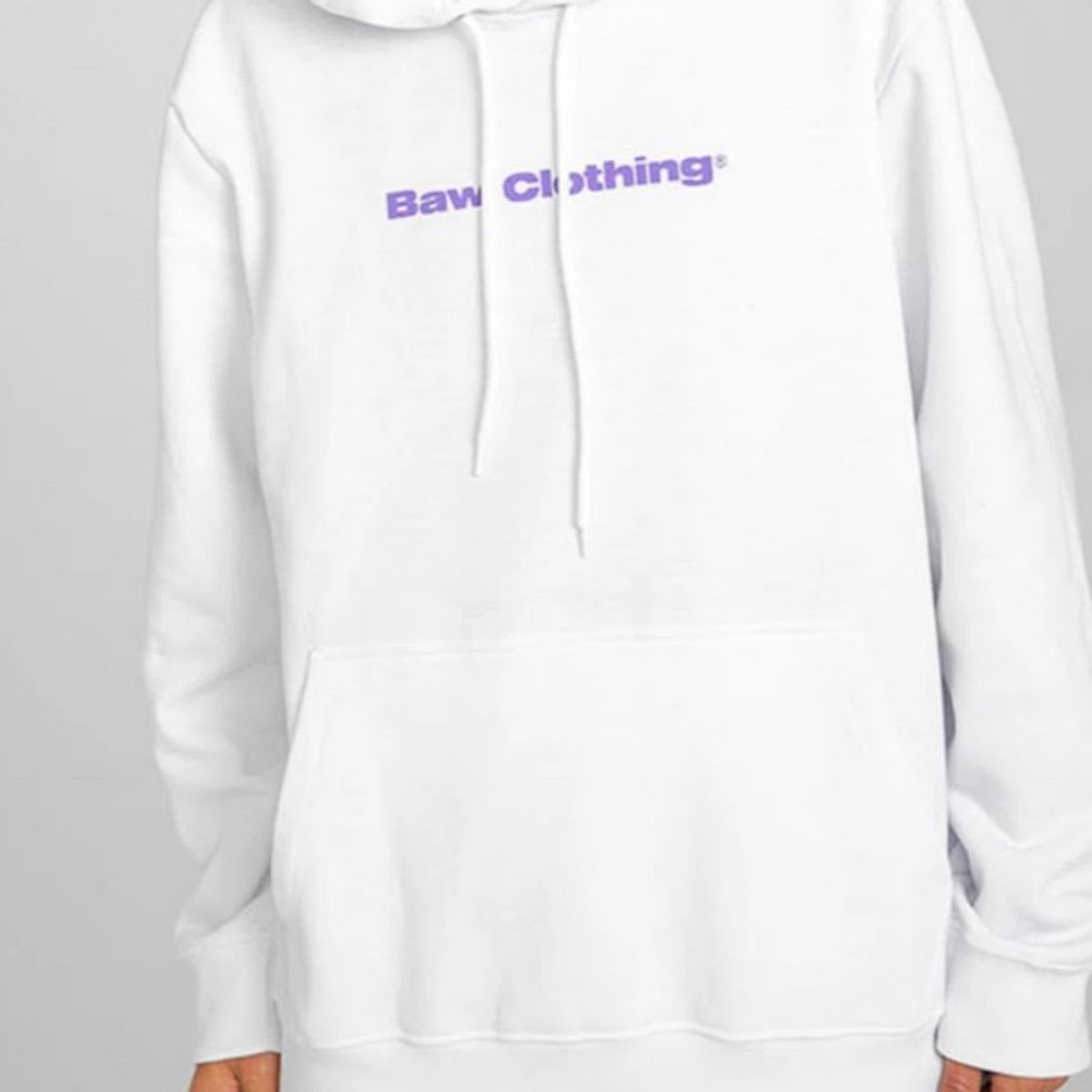 Moletom Basic Logo Baw Branco | Blusa Feminina Baw Clothing Nunca Usado 80887585 | enjoei