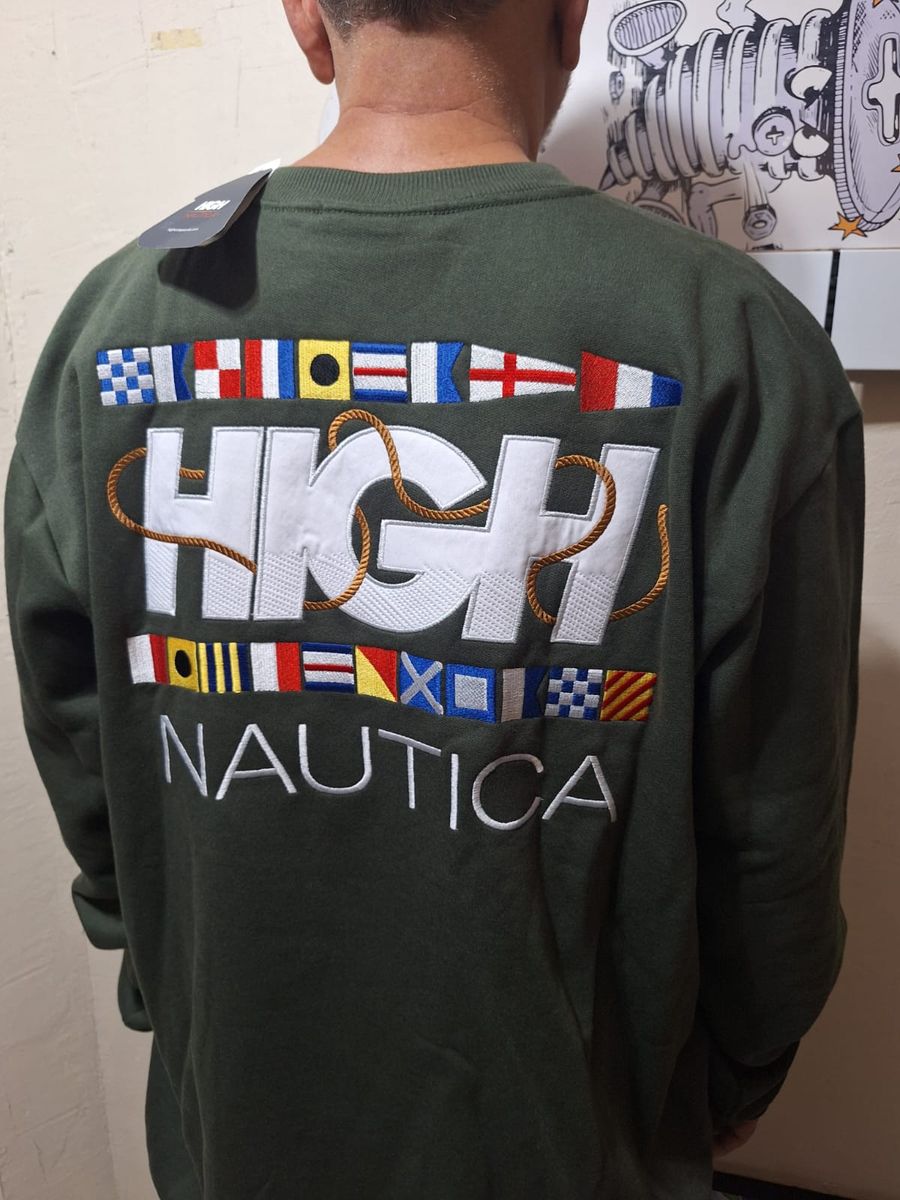 Moletom High Company X Nautica Flags Green Crewneck Verde Extra Grande ...