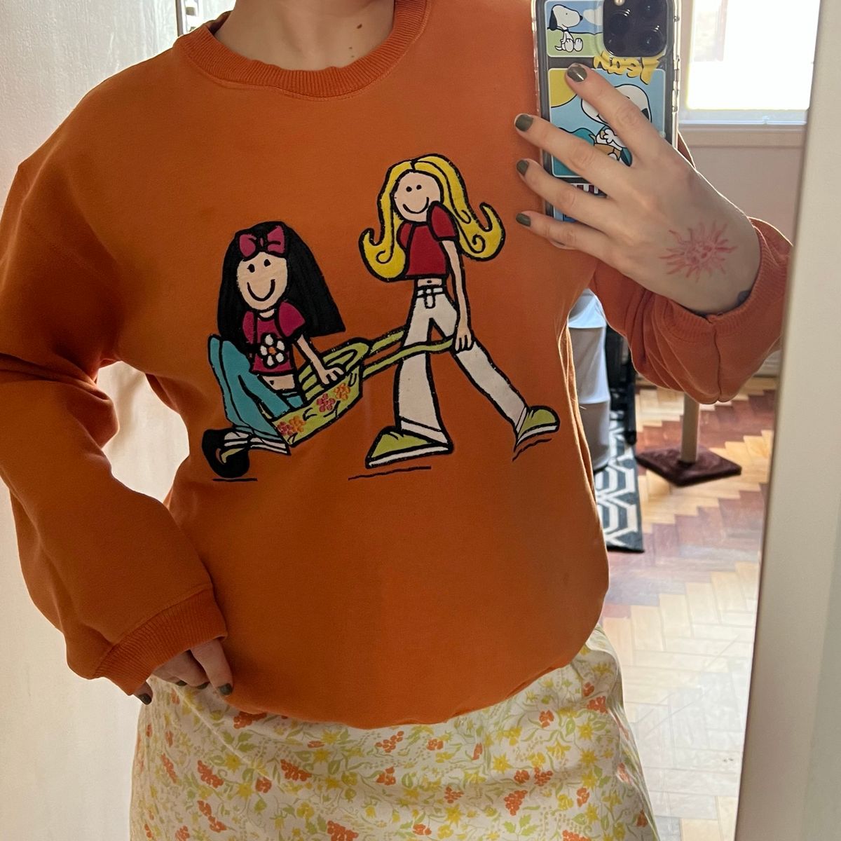 Moletom Laranja Vintage | Casaco Feminino Usado 129776009 | enjoei