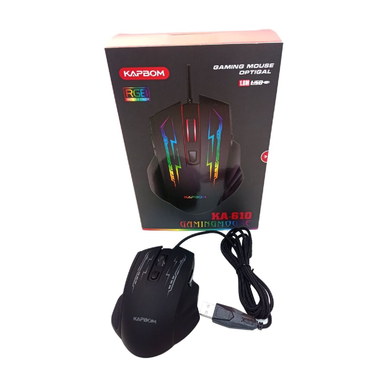 Mouse Gamer Ka-610 Led Rgb Usb para Jogos com Fio Original Kapbom | Mouse p/ Computador Kapbom ...