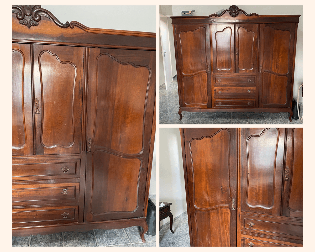 Moveis Antigos de Madeira Maciça - Jogo de Quarto Completo | Móvel ...