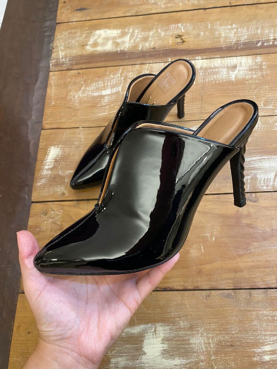 Mule Preta Salto Alto | Sapato Feminino Vizzano Nunca Usado 71464888 ...