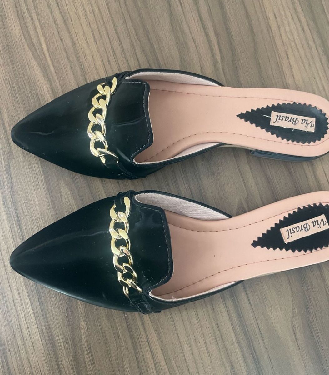 Mule Preto Bico Fino | Sapato Feminino Via Brasil Usado 75430927 | enjoei