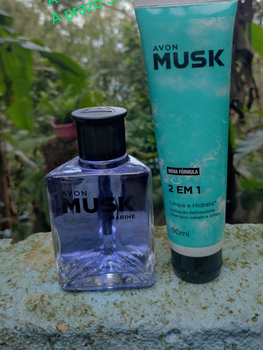 Musk Marine e 1 Shampoo Cabelo e Corpo de 90 G Cada | Perfume Masculino ...
