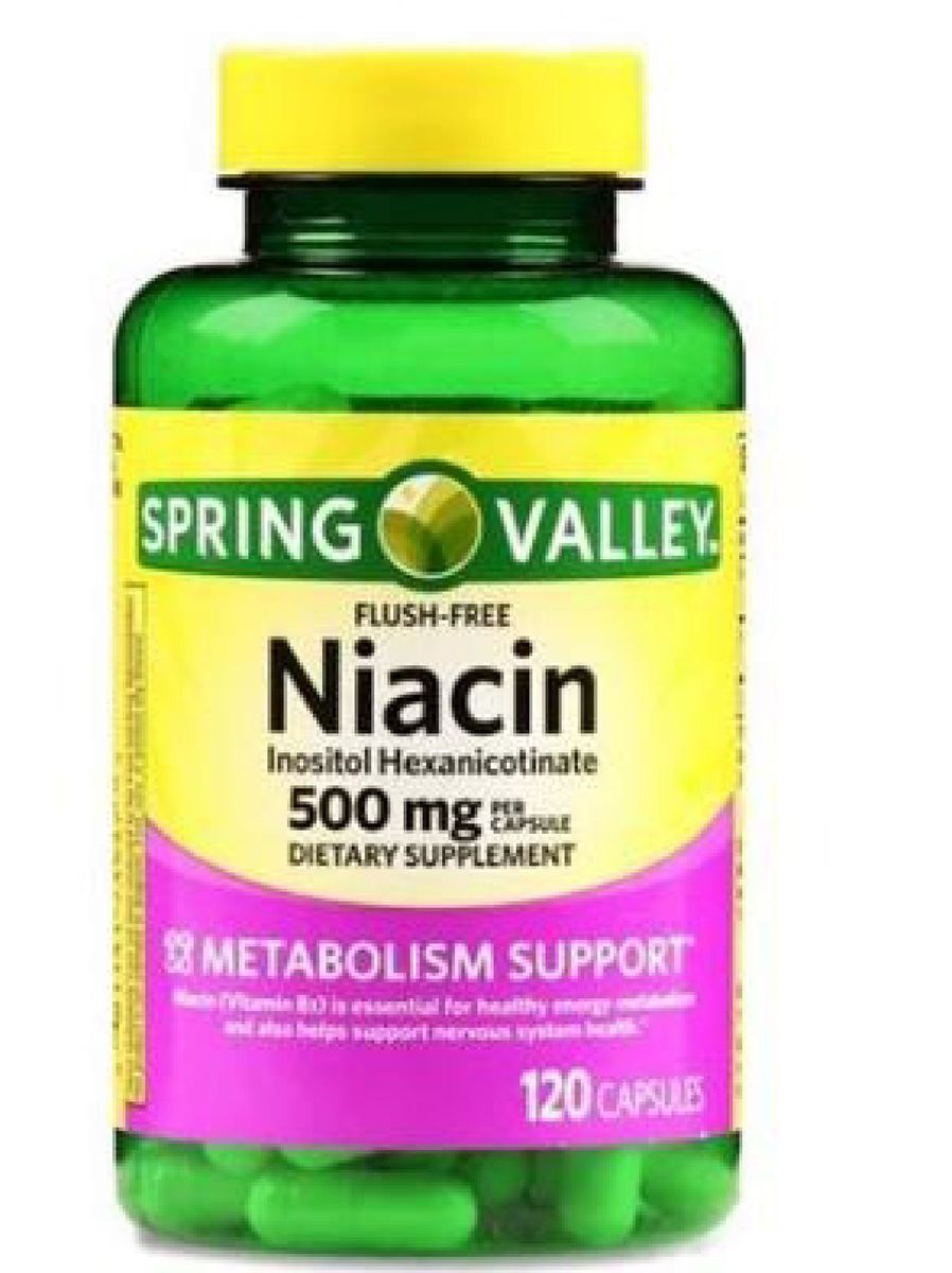 Niacin 500mg Spring Valley - 120 Cápsulas | Cosmético Feminino Spring ...