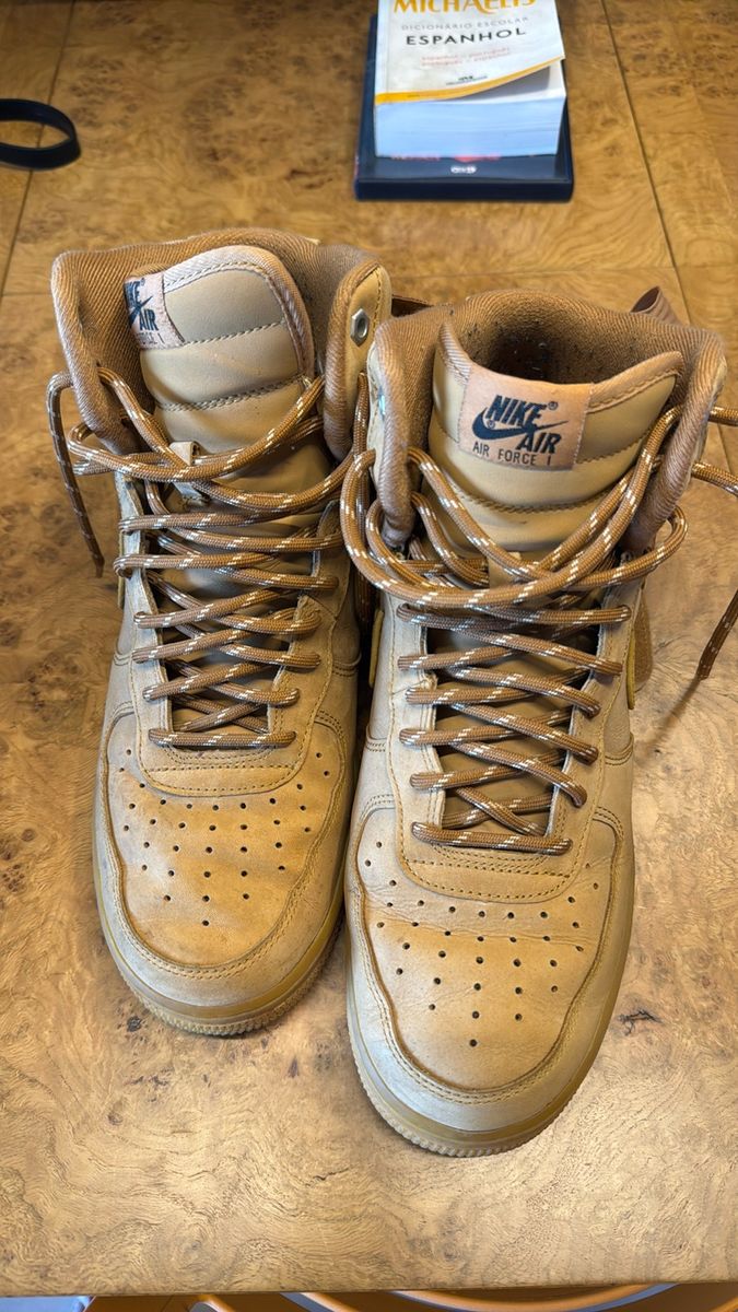 Nike Air Force 1 Cano Alto Bege | Tênis Masculino Nike Usado 113909561 | enjoei