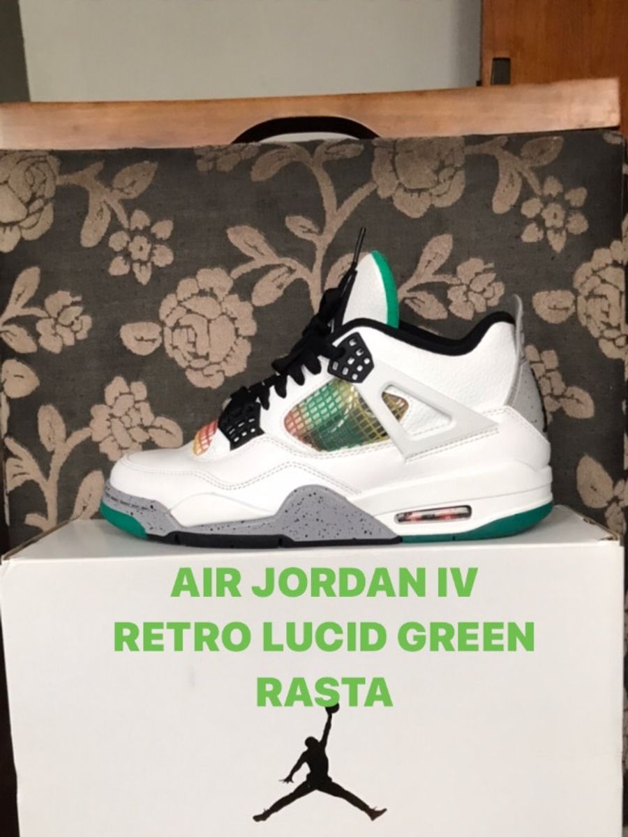Nike Air Jordan Iv 4 Retro Lucid Green Rasta | Tênis Masculino Nike ...