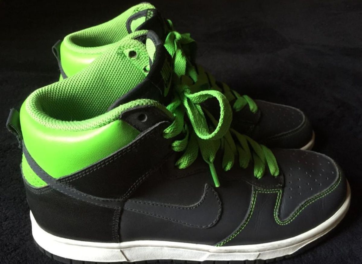 Nike Dunk Hi Neon Green | Tênis Masculino Nike Usado 70116373 | enjoei