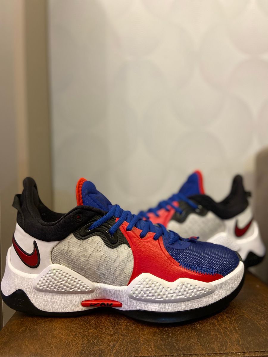 Nike Pg5 Paul George 5 White University Red / Tênis de Basquete ...