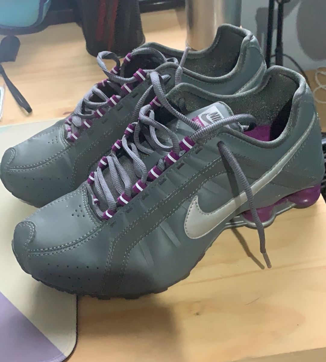 Nike Shox Junior Cinza e Roxo | Tênis Feminino Nike Usado 61896788 | enjoei