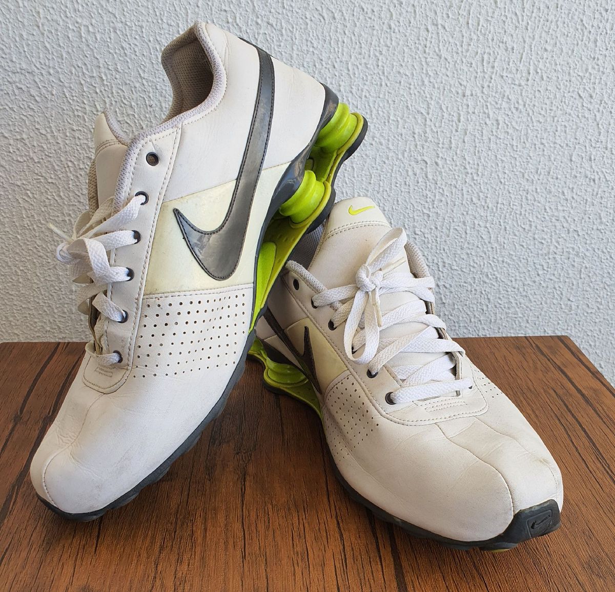 Nike Shox Original Branco Cinza e Verde Tamanho 44 | Tênis Masculino ...