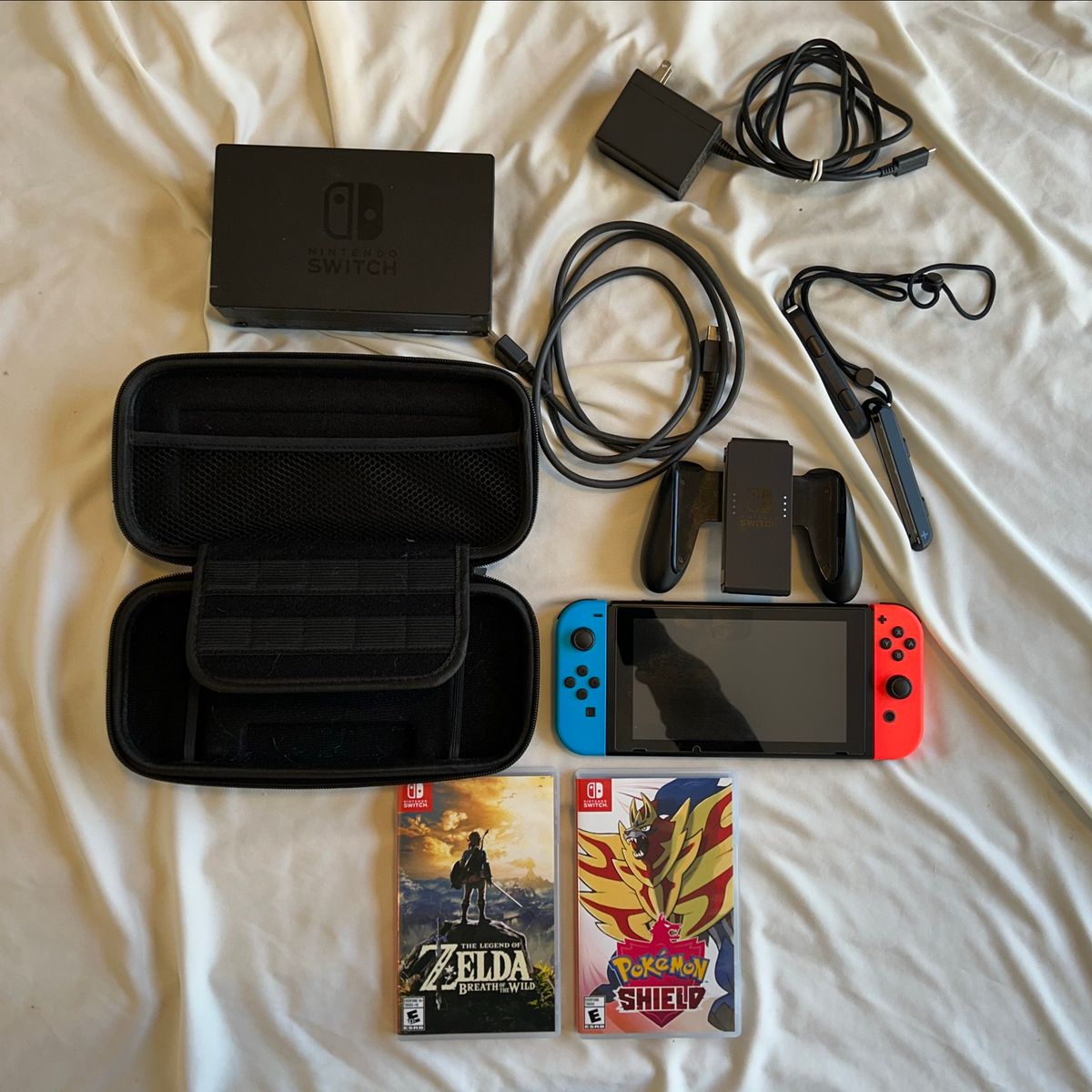 Nintendo Switch 1 Completo + Case + Zelda Botw + Pokemon Shield ...