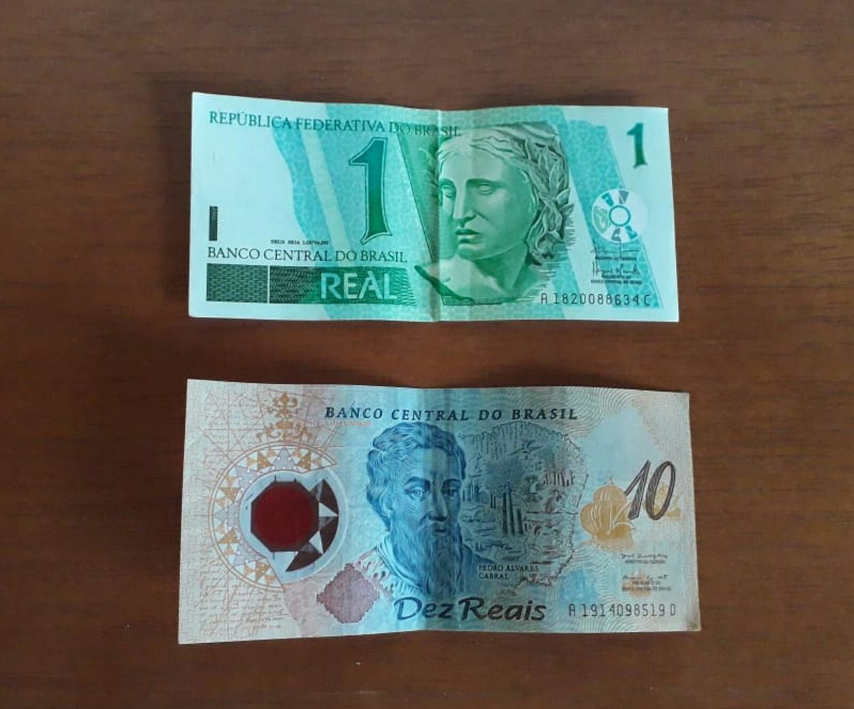 Nota de 1 Real + Nota de 10 Reais Comemorativa | Produto Vintage e ...