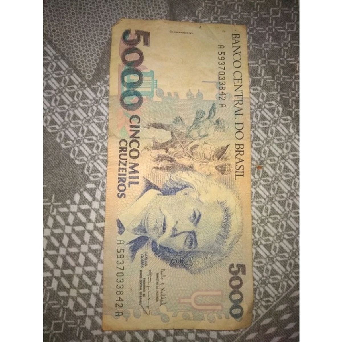 Nota de 5000 Cruzeiro | Produto Vintage e Retro Usado 85660386 | enjoei