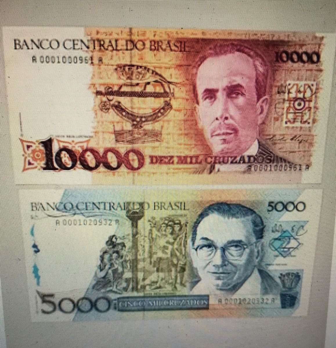 Notas Antigas 5000 e 10000 Cruzados | Produto Vintage e Retro Usado ...